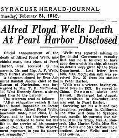 Today in History: Local Life Lost in Pearl Harbor Attack on this day in ...