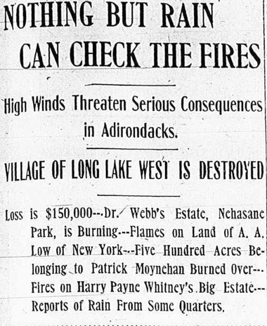 1908: Forest fires wipe out Adirondack village, lead to new laws ...
